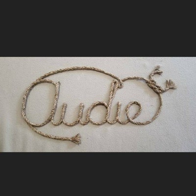 5 LETTER Rope Name Sign, Western/nautical Rope Name Art, Lasso Name ...