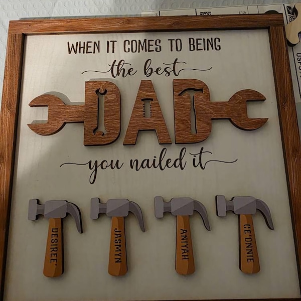 Personalized Father's Day Gift, the Best Dad Sign, Family Sign, Father ...