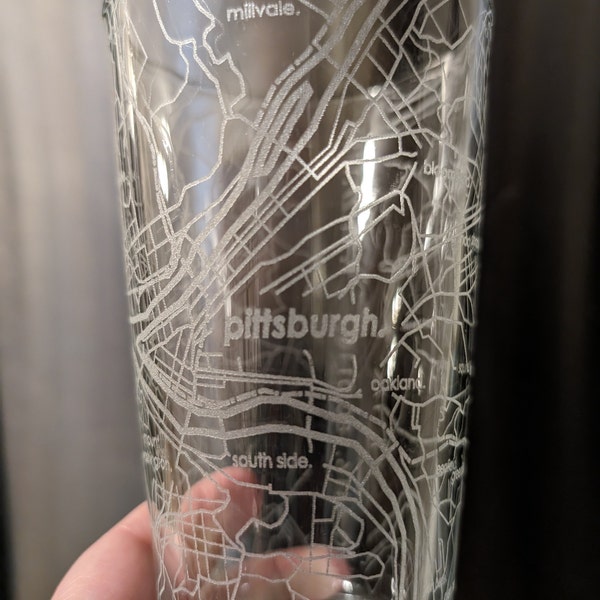 Baltimore Map Stemmed Wine Glass Engraved Wine Glasses 16oz Etched Wine ...