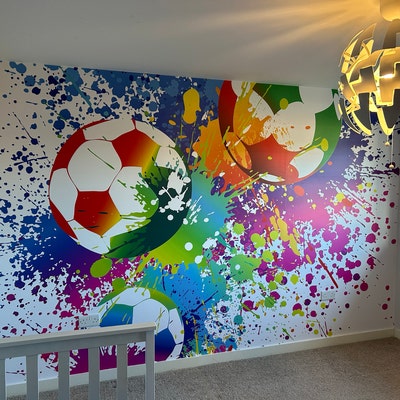 Football Splash Wall Mural, Peel and Stick Wallpaper, Self Adhesive ...