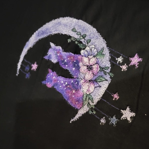Cross Stitch Cat Cross Stitch Pattern Galaxy Animals Moom and Stars ...