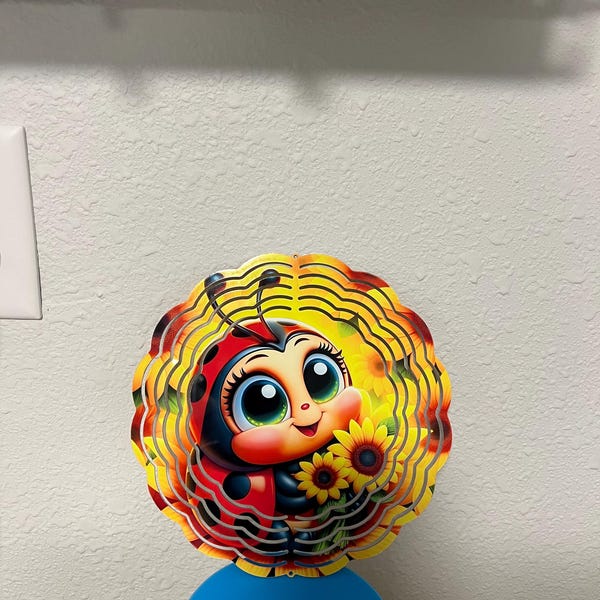 Sunflower Ladybug Wind Spinner Png Cute Wind Spinner Sublimation Design ...