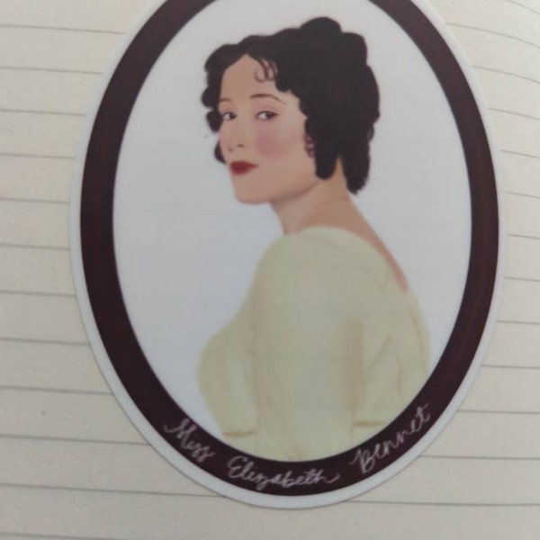 Elizabeth Bennet Sticker, Pride and Prejudice 1995, Jane Austen Fan Art ...