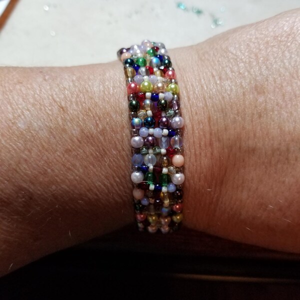 Beadweaving Pattern for Norelle Bracelet Cuff With Druks or Swarovski ...