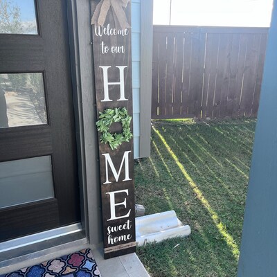 Front Porch Welcome Sign 5 Foot Welcome Sign 4 Foot Welcome Sign Rustic ...