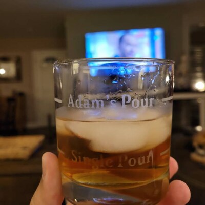 Custom Pour Line Whiskey Glass. Funny Whiskey Glass. Single Pour Double ...