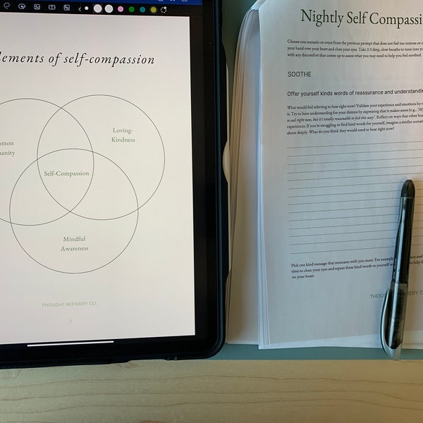 Self-compassion Workbook | Printable and Digital Worksheets for Self ...