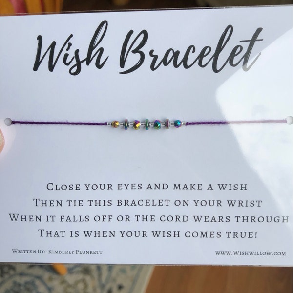 Wish Bracelet Poem by K. Plunkett - Small Gift - Party Favor, Birthday ...