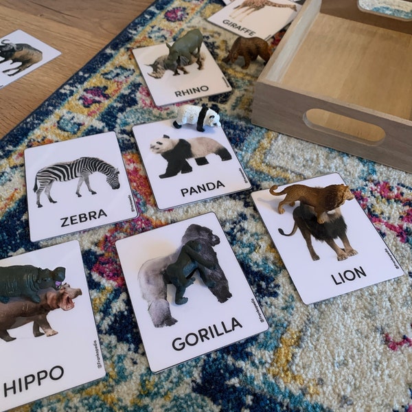 Wild Animals Montessori 3 Part Cards Montessori Home School Educational ...