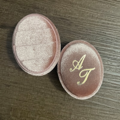 Velvet Ring Box Ballet Pink Custom Wedding Ring Box, Triple Slot Ring ...