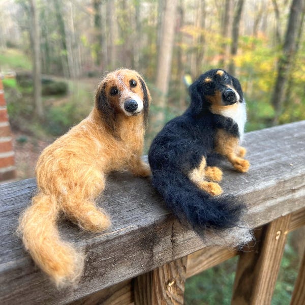 Custom Needle Felted Pet Replica Pet Portrait Wool Sculpture Miniature ...