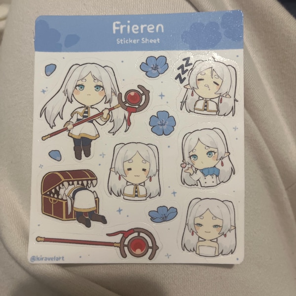 Frieren Cute Anime Sticker Sheet | Anime Kawaii Cute Waterproof Sticker ...