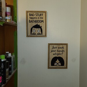 Bob's Burgers Bad Stuff Happens in the Bathroom Wooden Sign Wall Decor ...
