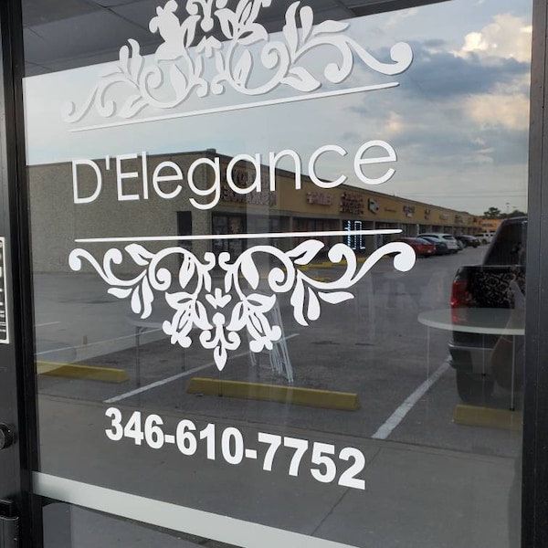 Business Name Decal for Storefront, Custom Graphic Vinyl Lettering ...