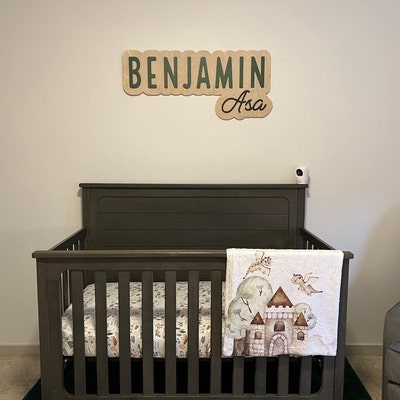 Nursery Name Sign, Round Name Sign, Above Crib Name Sign, Girl Name ...