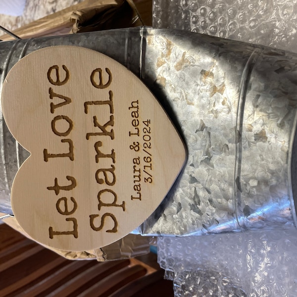 Wedding Sparklers Holder Galvanized Bucket- Let Love Sparkle- Wedding ...