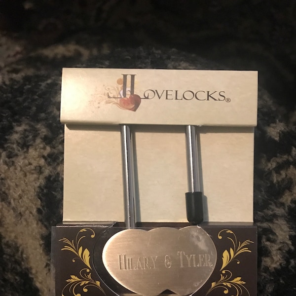 Lovelocks Solid Brass Love Lock Double Heart Padlock, Wedding Lock ...