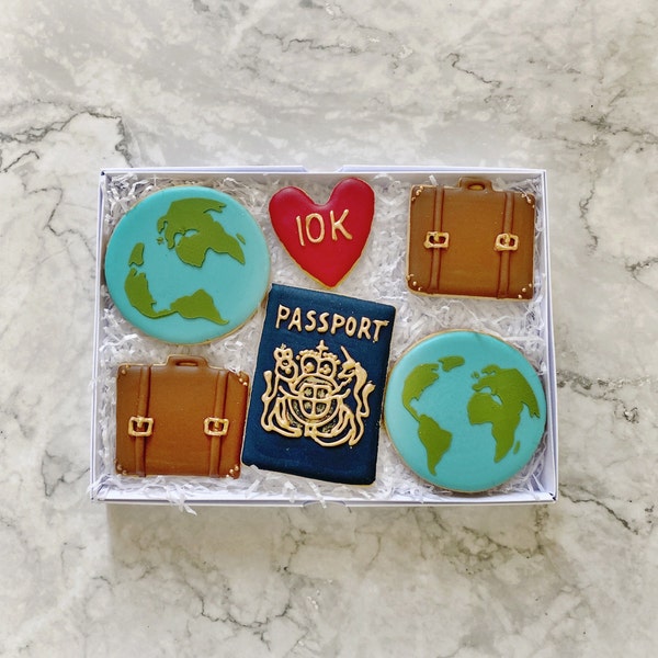 Travel Themed Cookies / Bespoke Gift Box / Bespoke Cookies / Homemade ...