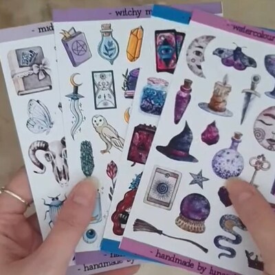 Witchcraft Stickers Watercolour Witch Stickers, Wiccan, Pagan and ...