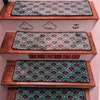 Boho Style Black and Green Color Stair Rug, Cool Stair Tread Carpet ...