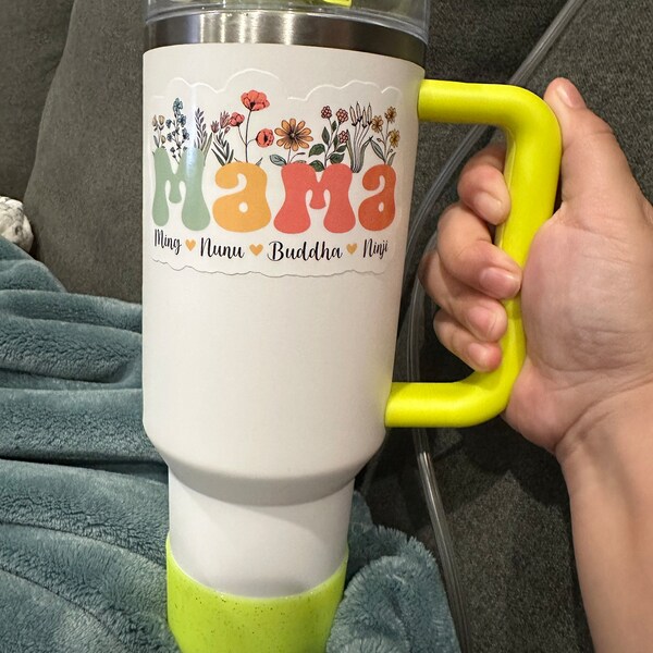 Personalized Mama Sticker, Name Sticker, Floral Boho Sticker, Mom ...