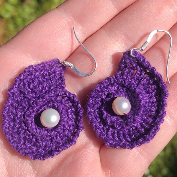 Crochet PATTERN Sea Shell Earrings, Summer, Beach Wedding, Ocean Theme ...