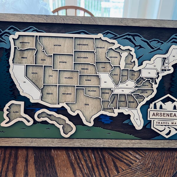 Personalized US Travel Map, US Travel Map, Travel Map Tracker, Family ...