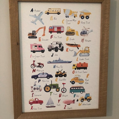 Vehicle Alphabet Print, Transport ABC, A-Z Transport, Montessori ...