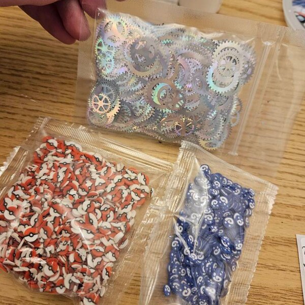 Middle Finger Silver Holographic Shape, Chunky, Confetti, Resin Fillers ...
