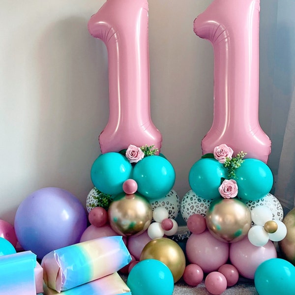 DIY Large 55" Safari Birthday Balloon Sculpture, Sage Green and Dusky ...