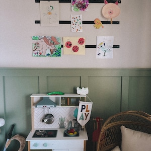 Custom Kids Art Display Board Magnetic, Playroom Wall Art, Kids Room ...