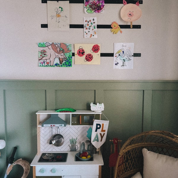 Custom Kids Art Display Board Magnetic, Playroom Wall Art, Kids Room ...