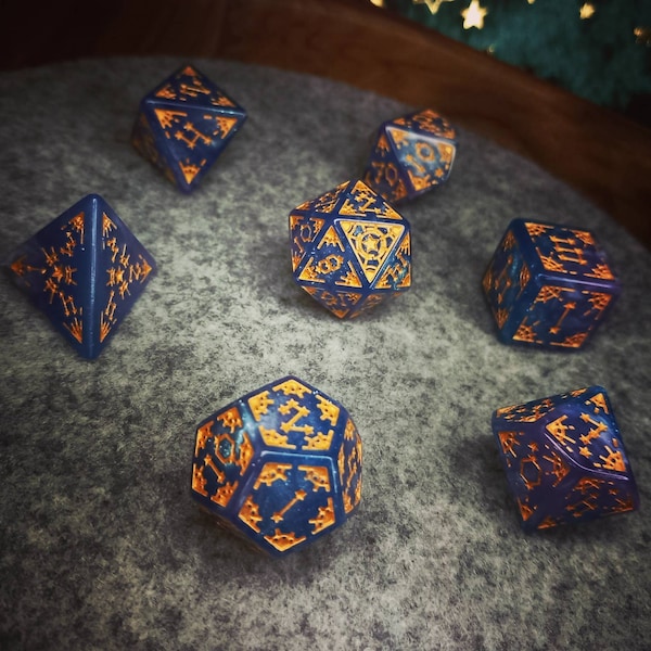 Guiding Stars Exclusive 7 Dice Set | Unique Constellation Star Chart ...