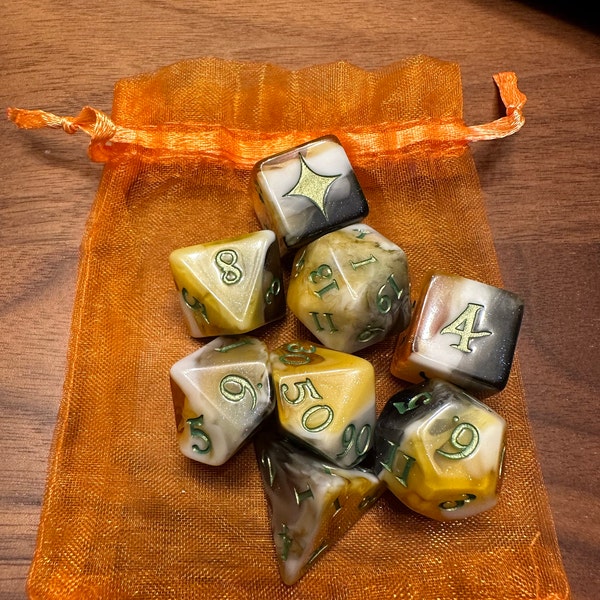 Calico Cat TTRPG Dice Sets - 8 Piece, 12 Piece, 6D6 and 5D10 Sets. D&D ...