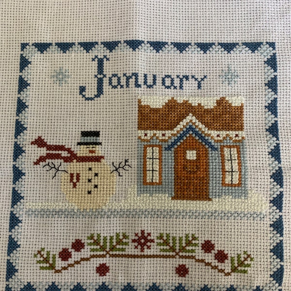 January Cross Stitch Pattern: Monthly Sampler, Calendar (PDF Download ...