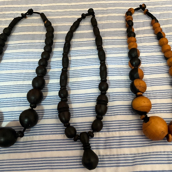Hand-carved Ebony Wood Tasbih Necklace, Baye Fall Jewerely - Etsy