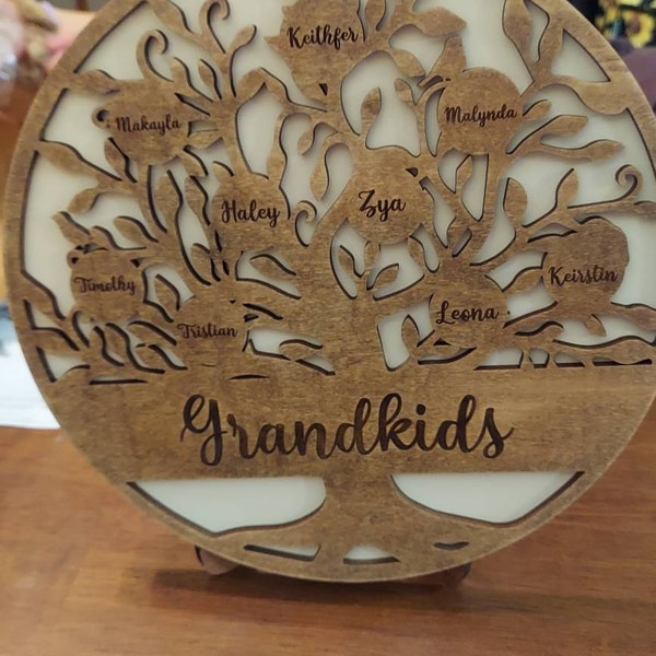 Family Sign, Custom Laser Engraved Family Tree Sign, Personalized ...