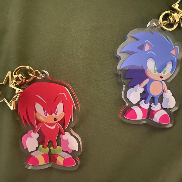 Sonic the Hedgehog and Shadow the Hedgehog Acrylic Keychains - Etsy
