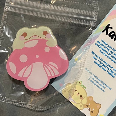 Froggo Mushroom Phone Grip-cute Phone Holder Frog Art-cute Kawaii Phone ...