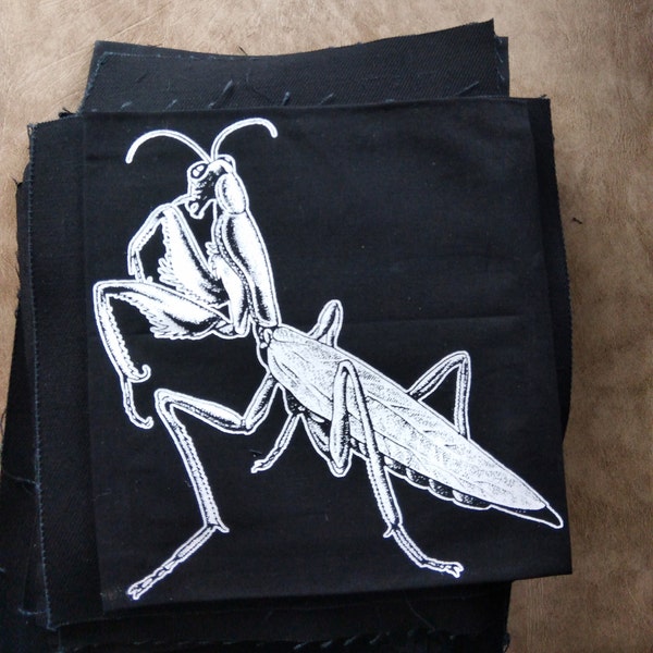 Praying Mantis Patch - Insect Patch, Nature Goblincore, Crust Punk, Horror Patch, Patches for ...