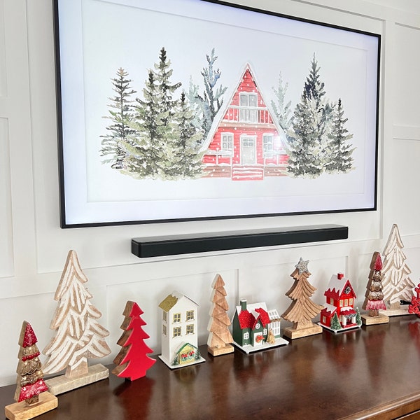 Christmas Frame Tv Art | Samsung Frame Tv Art | Farmhouse Christmas ...