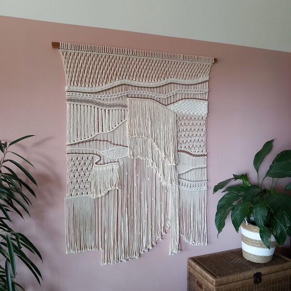 Abstract Fiber Macrame Wall Art, Unique Textured Wall Decor, Japandi ...