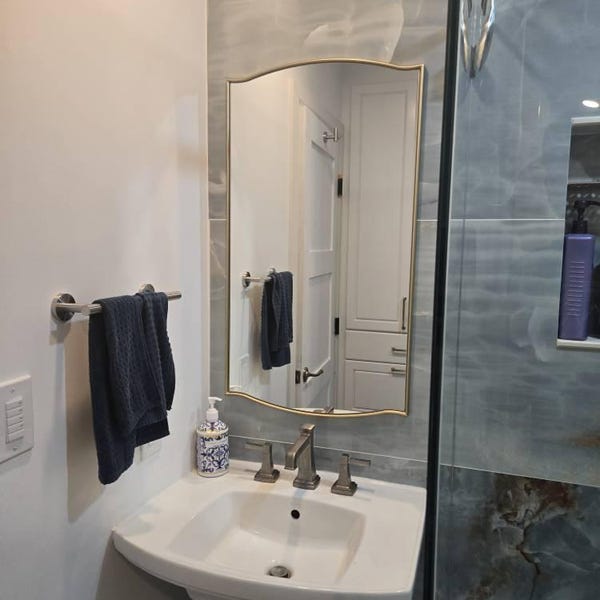 Wavy Mirror, Decorative Wall Mirrors, Round Unique Mirror, Scalloped ...