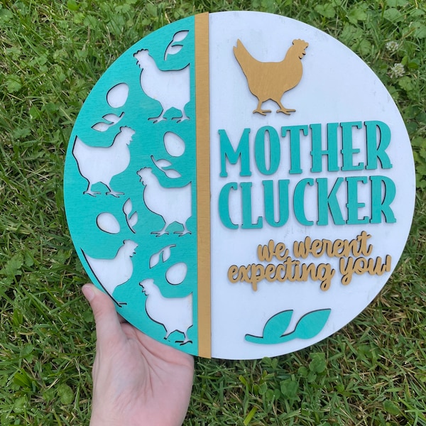 Funny Chicken Sign, Chicken Welcome Sign SVG, Mother Clucker Door ...