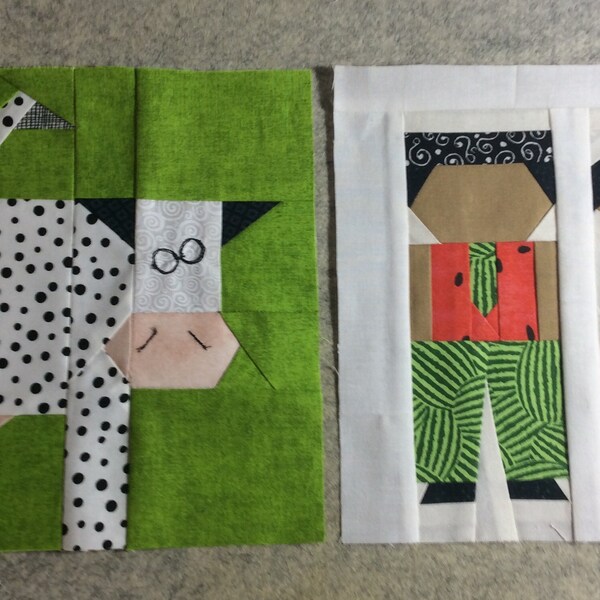 COW BLOCK Paper Pieced Pattern in PDF - Etsy