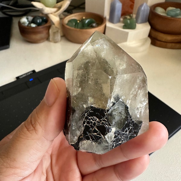 Himalayan Quartz Tabby Cluster, Slightly Smoky, Sparkly Chlorite and ...