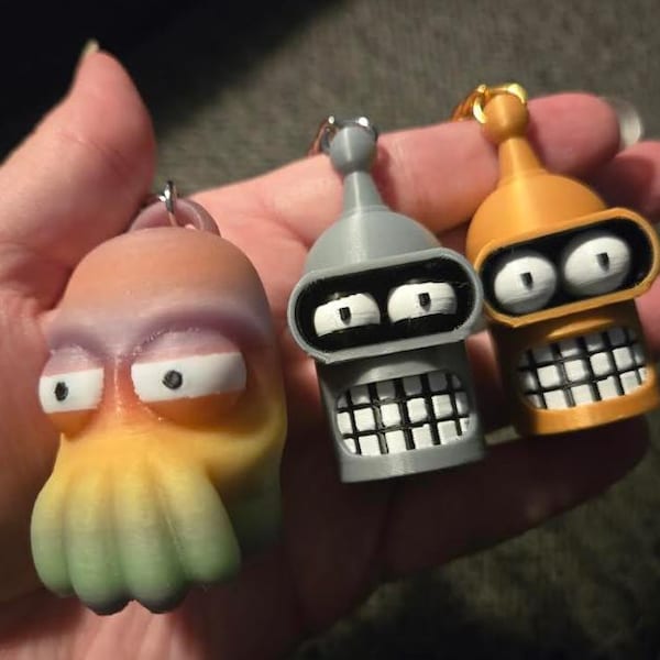 Futurama Bender Zoidberg Keychain - Etsy
