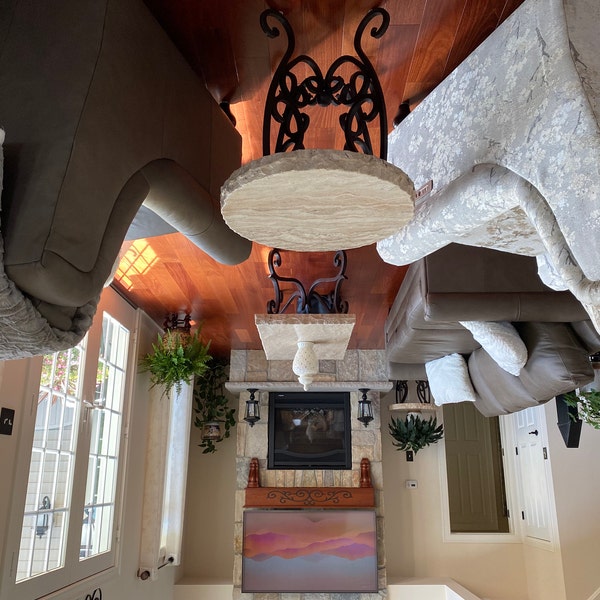 Luxurious Rich Natural Rectangular Mesquite Executive Desk With Hand ...