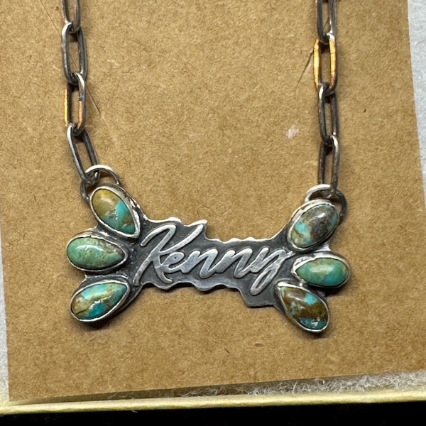 Custom Turquoise Initial Necklace - Etsy