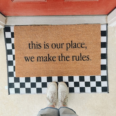 Baddest Witch on the Block Halloween Welcome Mat Doormat - Etsy